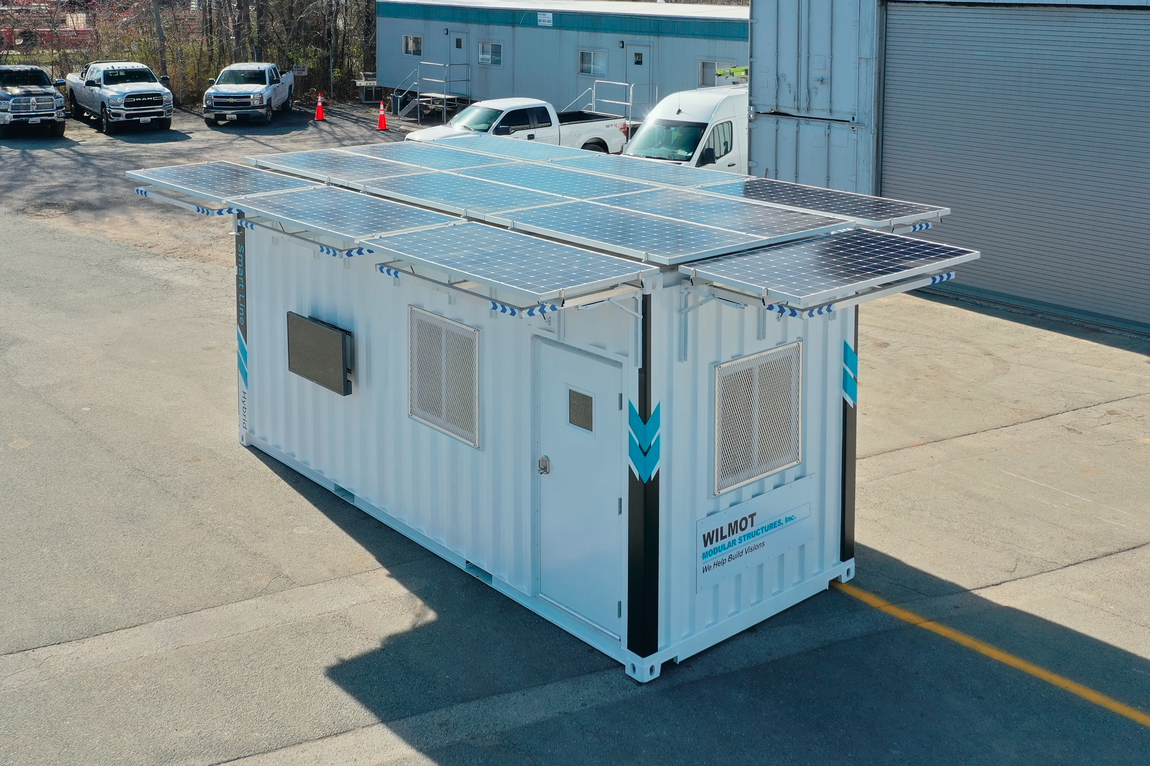 Solar Powered Shipping Containers for Storage & Mobile Workspace